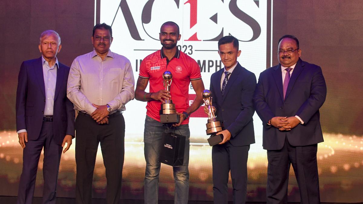 Sunil Chhetri, PR Sreejesh win Sportsman of the Year award in Team Sports at 2023 Sportstar Aces ...